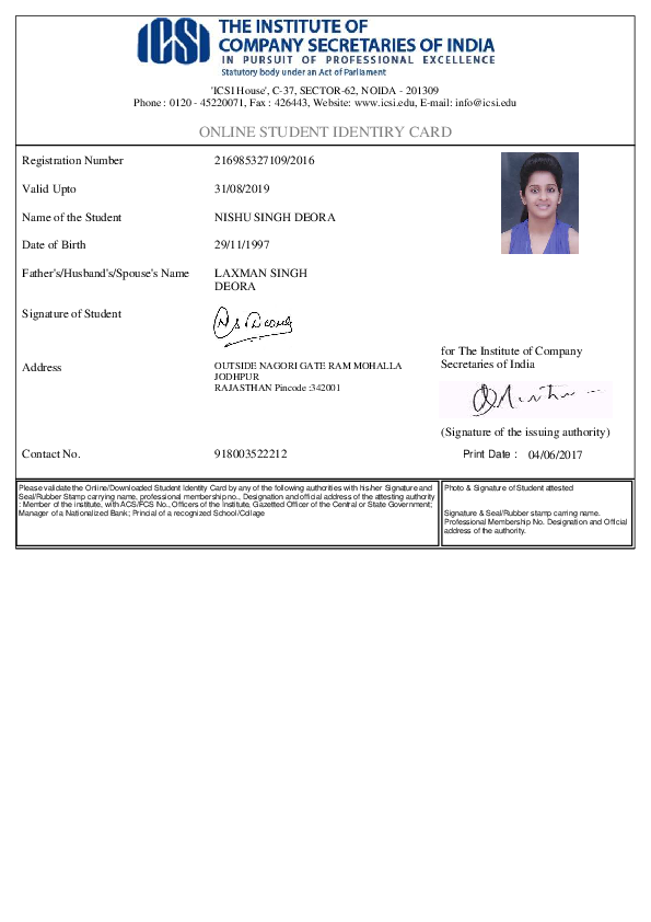 (PDF) ONLINE STUDENT IDENTIRY CARD | ishan choudhary - Academia.edu