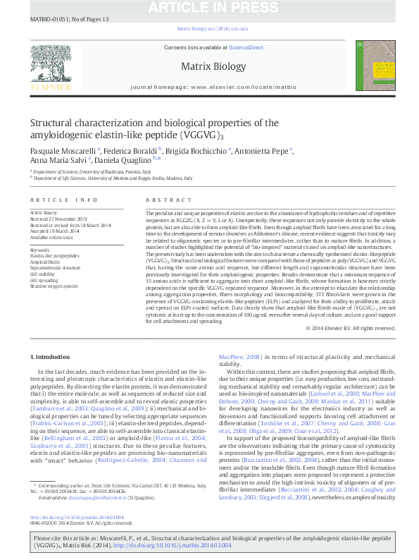 (PDF) Structural characterization and biological properties of the ...
