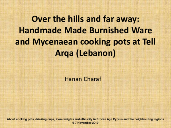 (PDF) Over the hills and far away: Hand Made Burnished Ware and ...
