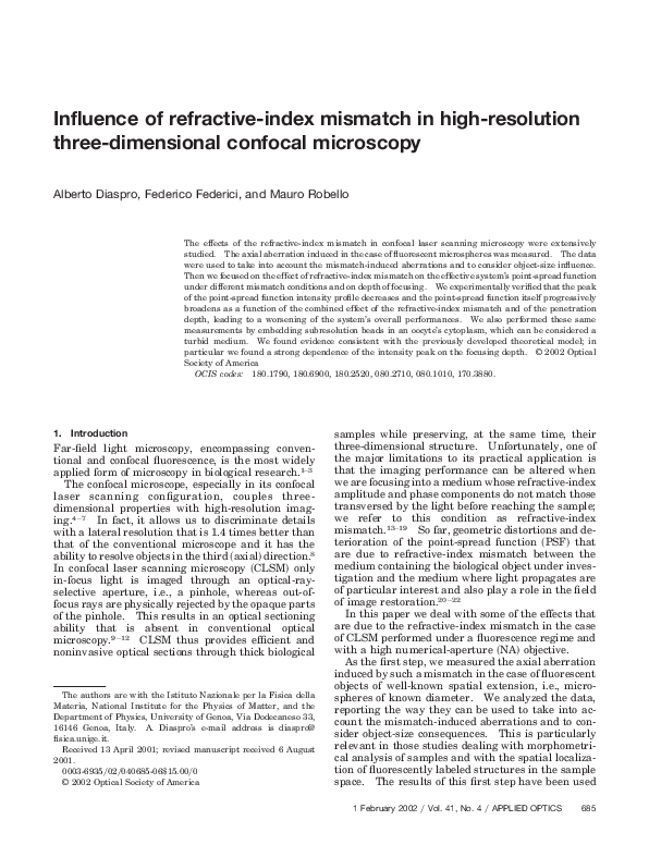 (PDF) Influence of refractive-index mismatch in high-resolution three ...
