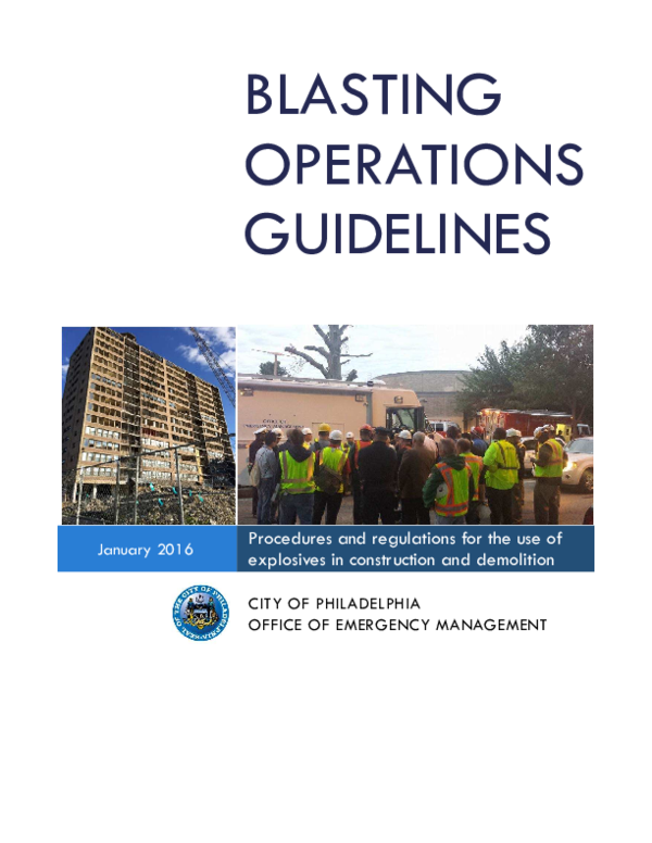 (PDF) BLASTING OPERATIONS GUIDELINES Procedures and regulations for the ...