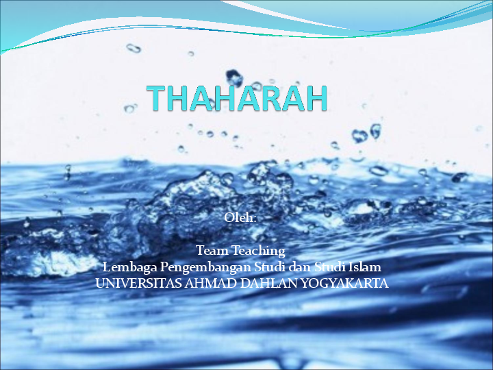 (PPT) Thaharah