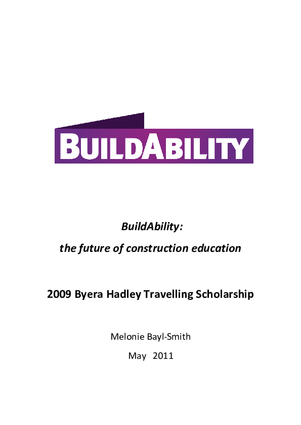 (PDF) BuildAbility: the future of construction education