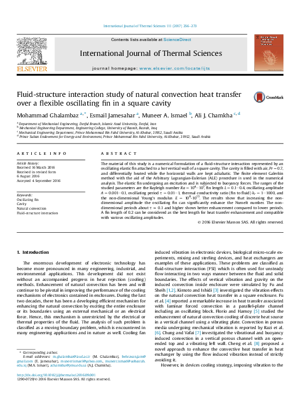 (PDF) Fluid-structure interaction study of natural convection heat ...
