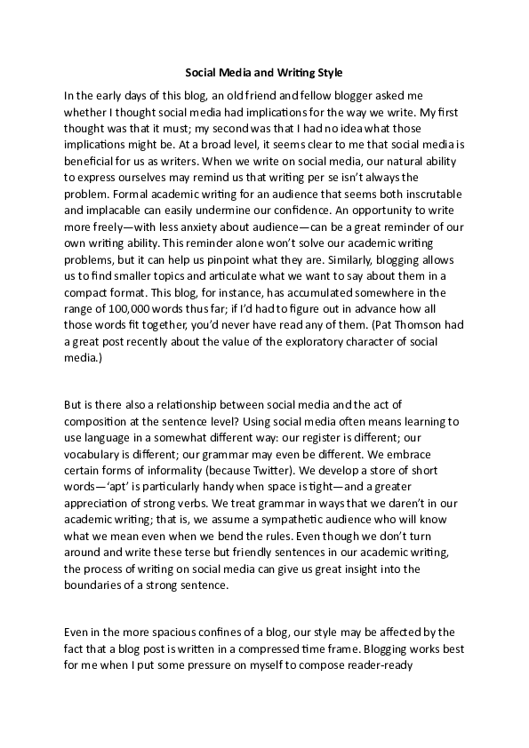 (DOC) Social Media and Writing Style