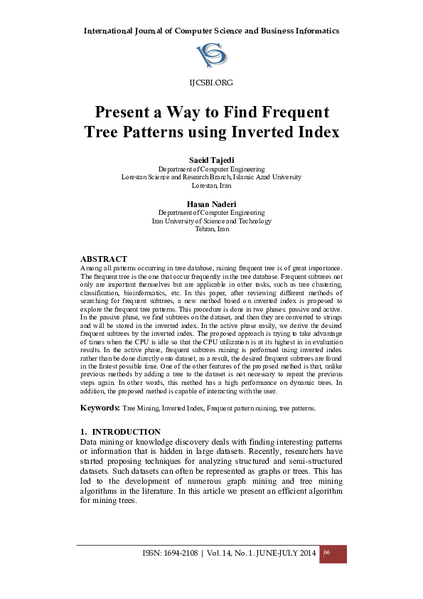 (PDF) Present a Way to Find Frequent Tree Patterns using Inverted Index