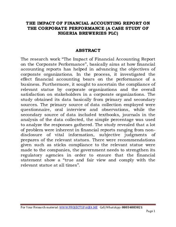 (DOC) THE IMPACT OF FINANCIAL ACCOUNTING REPORT ON THE CORPORATE ...