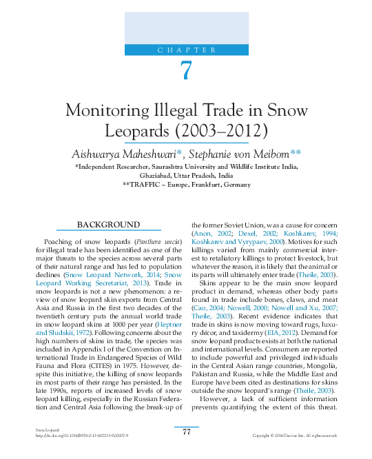 (PDF) Snow Leopards: Biodiversity of the World: Conservation from Genes ...