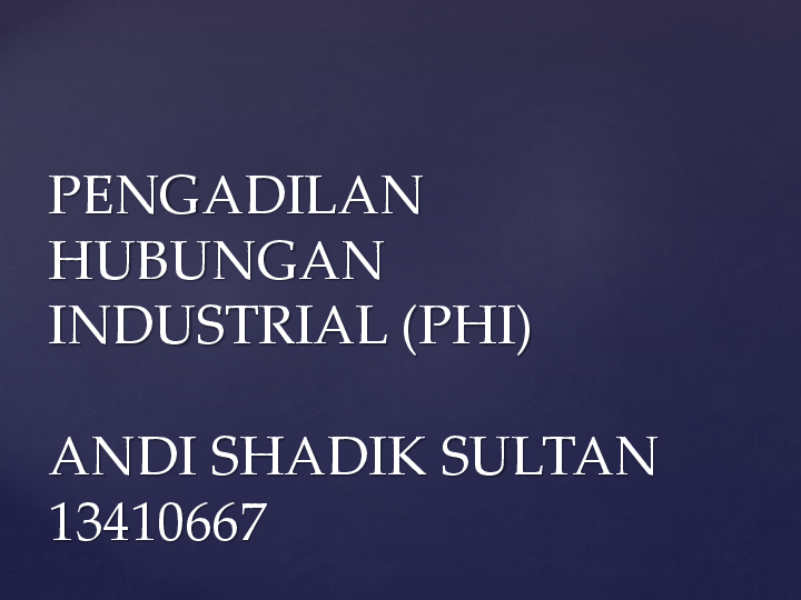 (PPT) Pengadilan Hubungan Industrial (PHI)