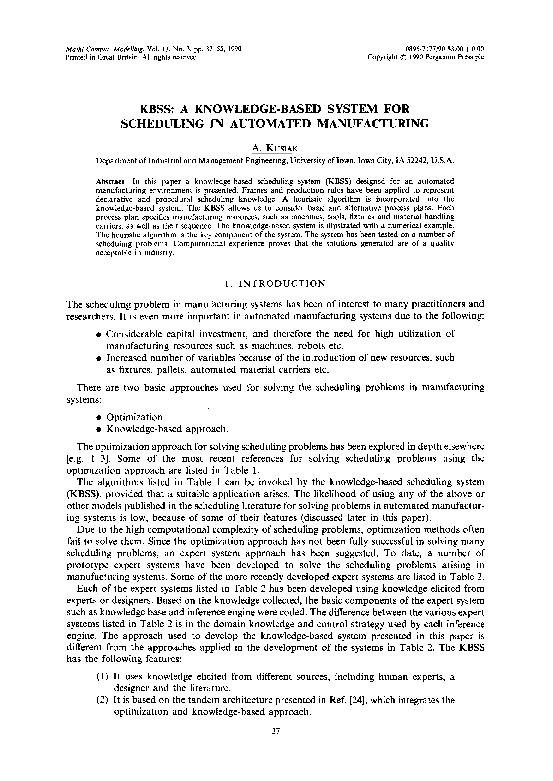 (PDF) KBSES: A knowledge-based system for equipment selection