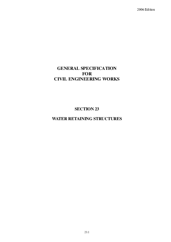 (PDF) GENERAL SPECIFICATION FOR CIVIL ENGINEERING WORKS SECTION 23 ...