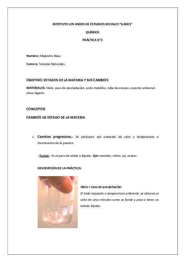 (DOC) INSTITUTO LOS ANDES DE ESTUDIOS SOCIALES " ILADES " QUÍMICA ...