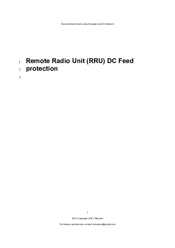(PDF) Remote Radio Unit (RRU) DC Feed