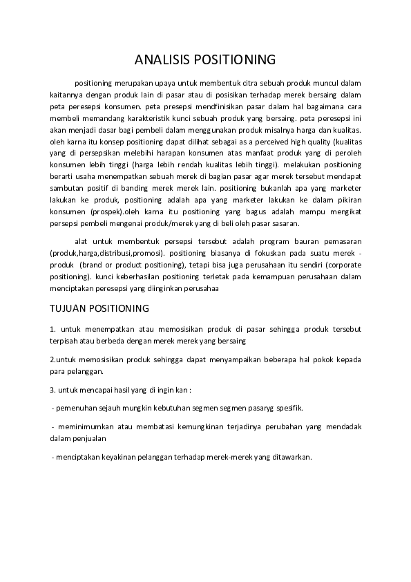 (DOC) ANALISIS POSITIONING