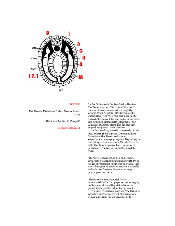 (PDF) Review of Dot Devota's The Division of Labor published in Diagram