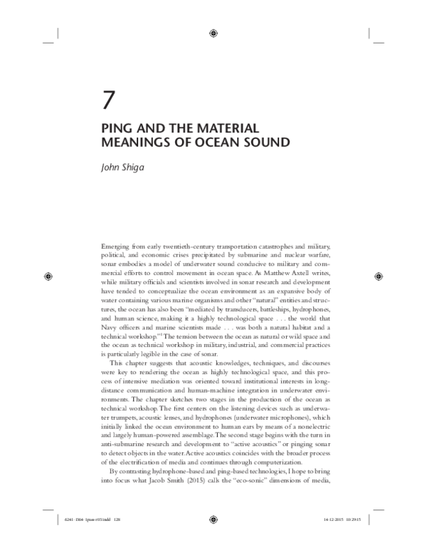 (PDF) Ping and the Material Meanings of Ocean Sound