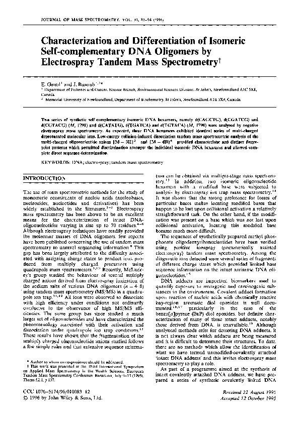 (PDF) Characterization and Differentiation of Isomeric Self ...