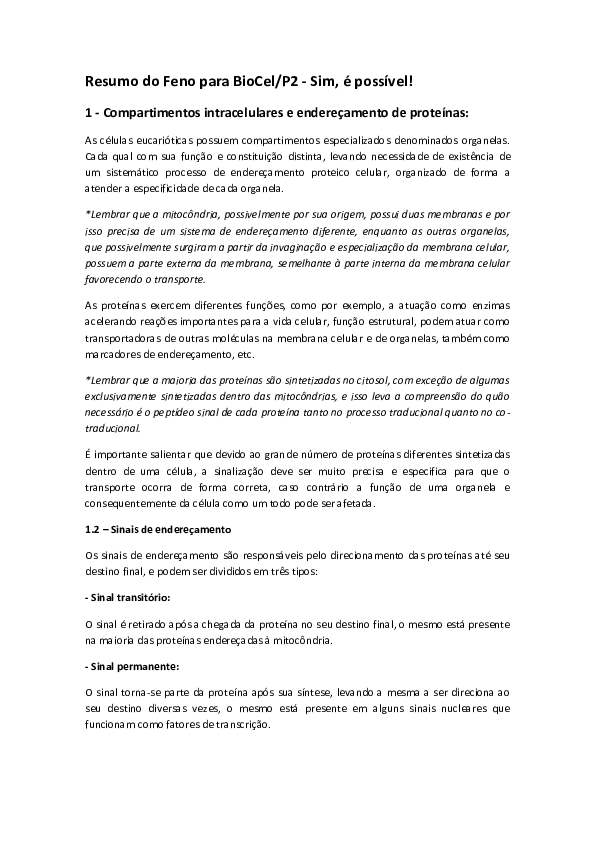 (PDF) Resumo do Feno para BioCel/P2 -Sim, é possível