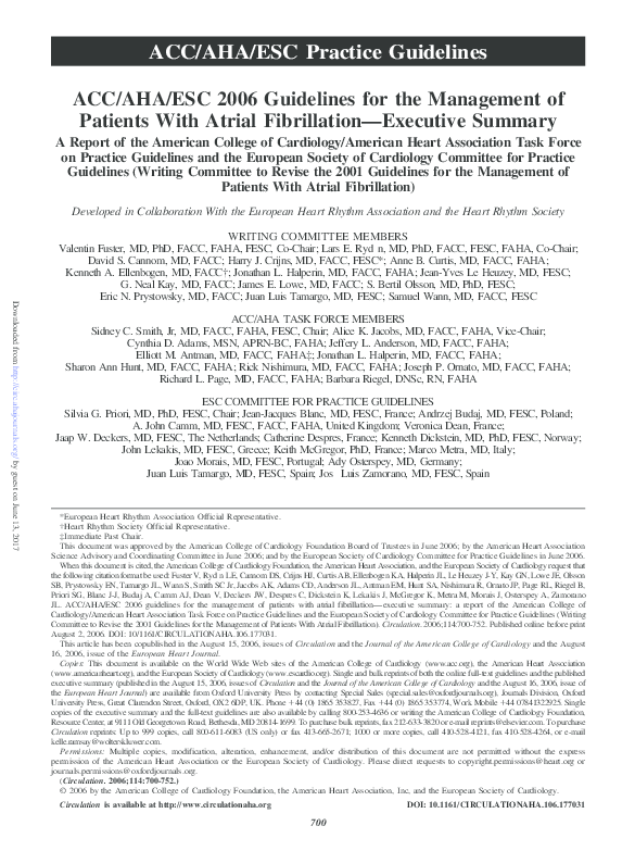 (PDF) ACC/AHA/ESC 2006 Guidelines for the Management of Patients With ...