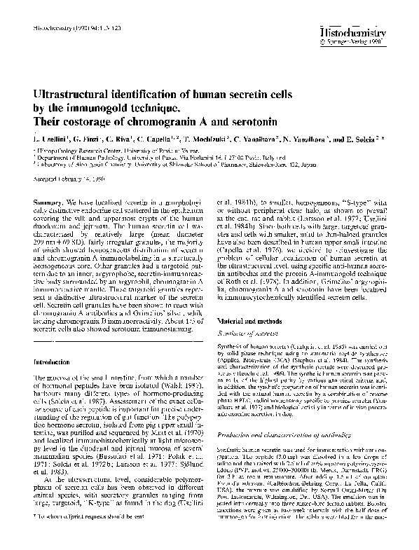 (PDF) Ultrastructural identification of human secretin cells by the ...