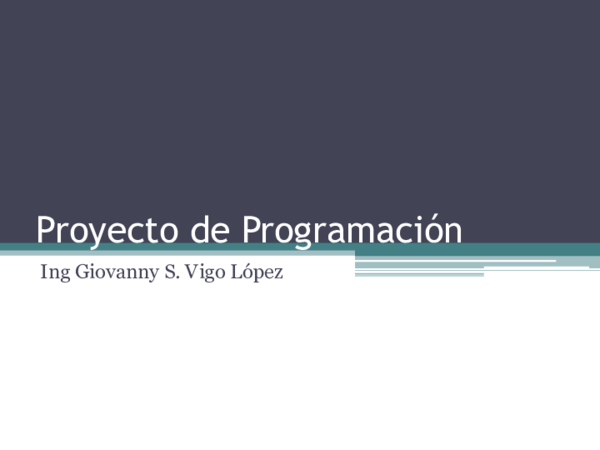 (PDF) Proyecto de Programación
