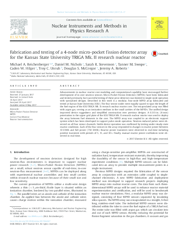 (PDF) Fabrication and testing of a 4-node micro-pocket fission detector ...