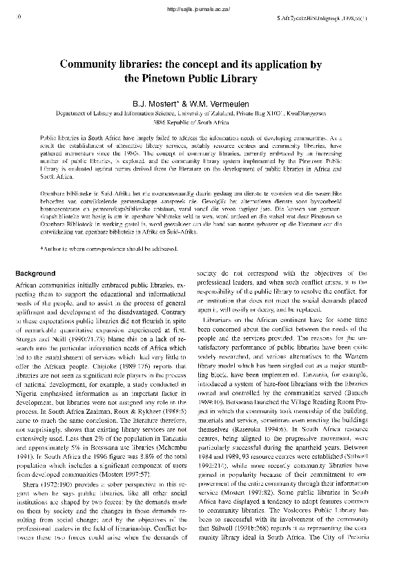 (PDF) Community libraries: the concept and its application by the ...