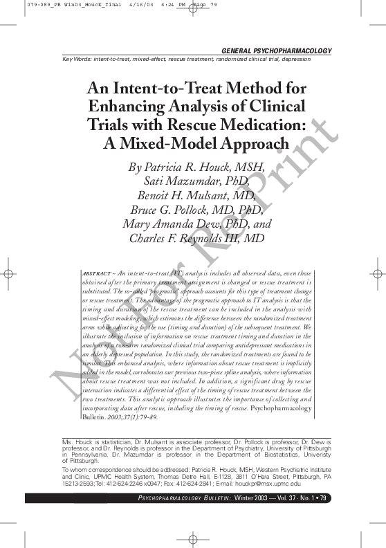 (PDF) An intent-to-treat method for enhancing analysis of clinical ...