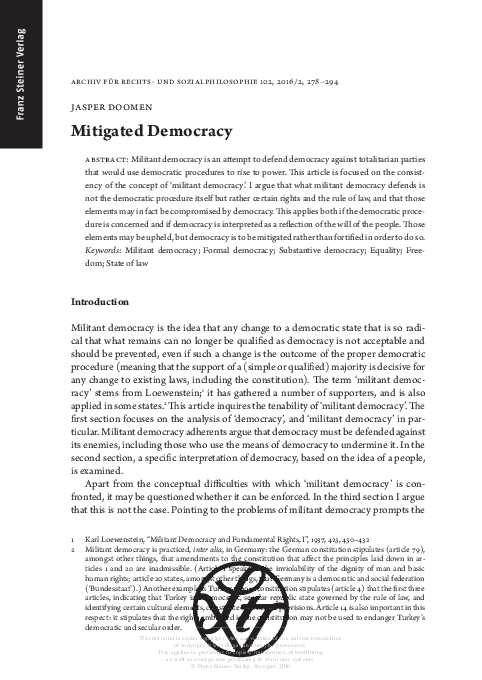 (PDF) J. Doomen, Mitigated Democracy | Jasper Doomen - Academia.edu
