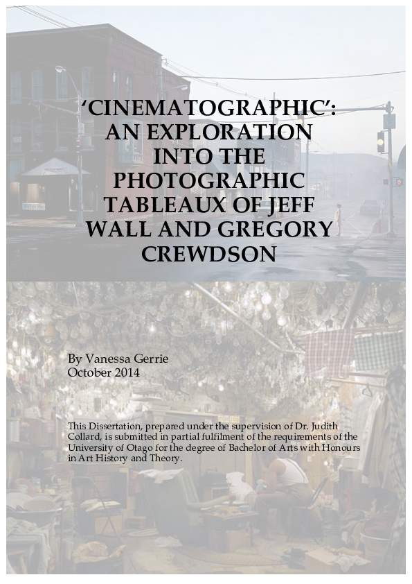 (PDF) 'CINEMATOGRAPHIC': AN EXPLORATION INTO THE PHOTOGRAPHIC TABLEAUX ...