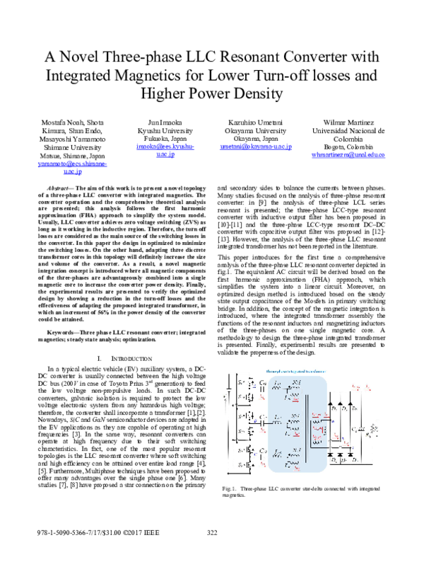 (PDF) A novel three-phase LLC resonant converter with integrated magnetics for lower turn-off ...