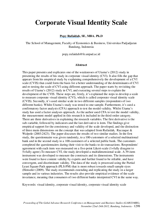 (PDF) Corporate Visual Identity Scale