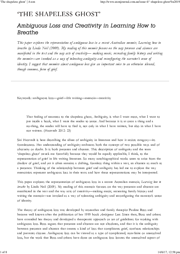 (PDF) 'The shapeless ghost’