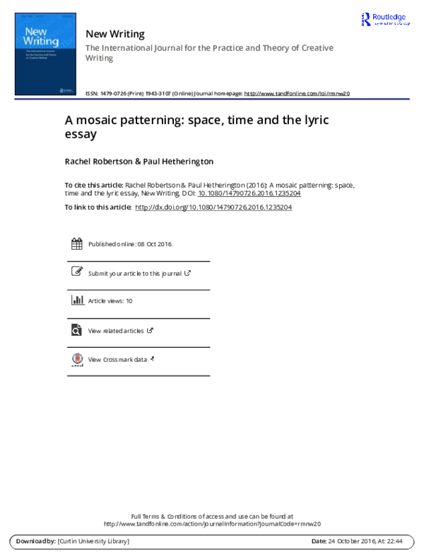 (PDF) A mosaic patterning space time and the lyric essay.pdf