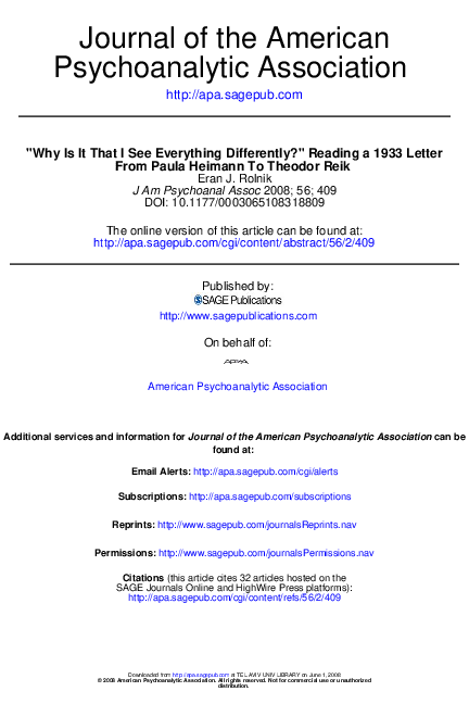 (PDF) HOW COME I SEE EVERYTHING DIFFERENTLY: READING A PAPER BY PAULA ...
