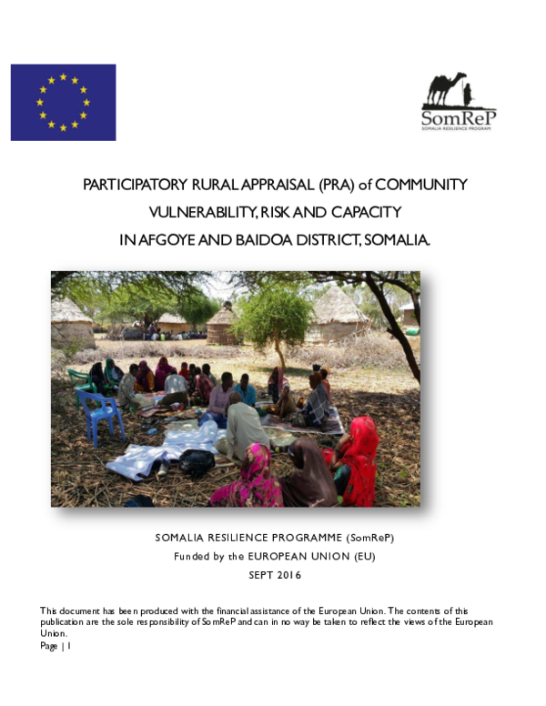 (PDF) PARTICIPATORY RURAL APPRAISAL (PRA) of COMMUNITY VULNERABILITY ...
