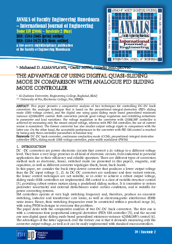 Pdf The Advantage Of Using Digital Quasi Sliding Mode In Comparison