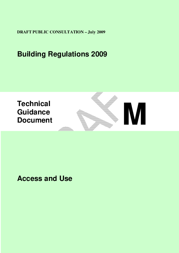 (PDF) Building Regulations 2009 Technical Guidance Document Access and Use