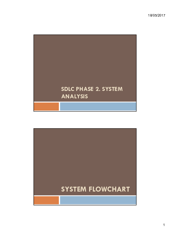 Pdf Sdlc Phase 2 System Analysis System Flowchart Introduction To