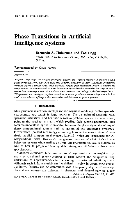 (PDF) Phase transitions in artificial intelligence systems