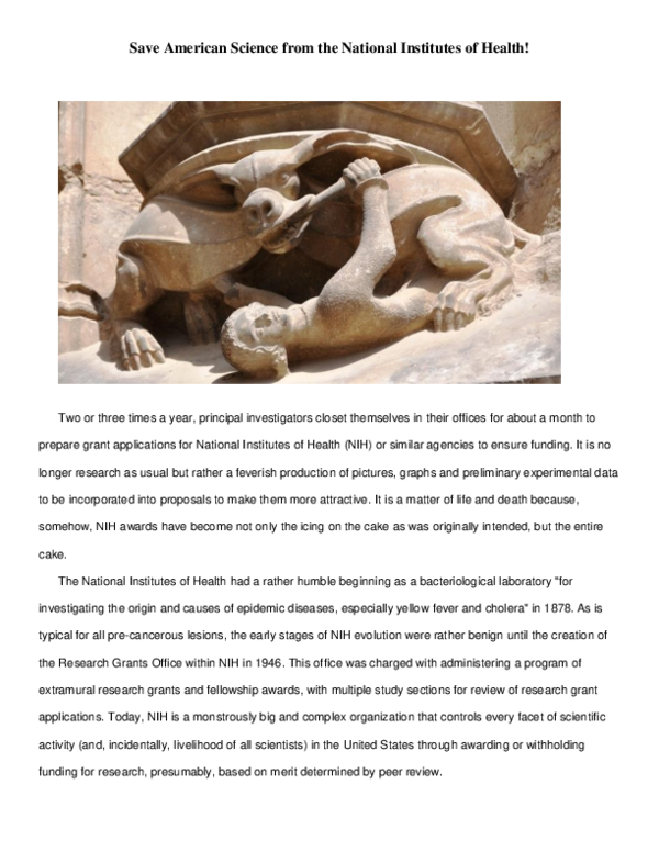 (PDF) Save American Science from the National Institutes of Health