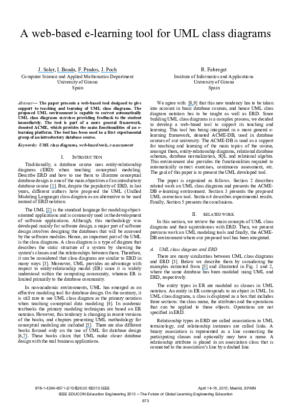 Pdf A Web Based E Learning Tool For Uml Class Diagrams Ramon
