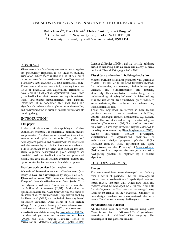 (PDF) Visual data exploration in sustainable building design