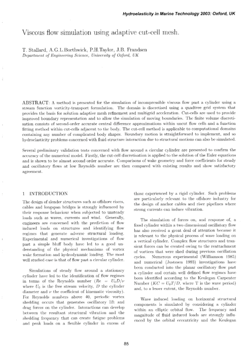 Pdf Viscous Flow Simulation Using Adaptive Cut Cell Mesh