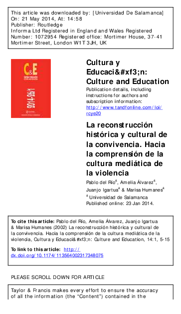 (PDF) Cultura y Educación: Culture and Education La reconstrucción ...