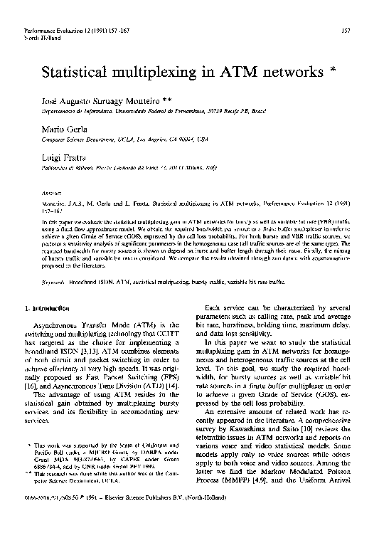 (PDF) Statistical multiplexing in ATM networks