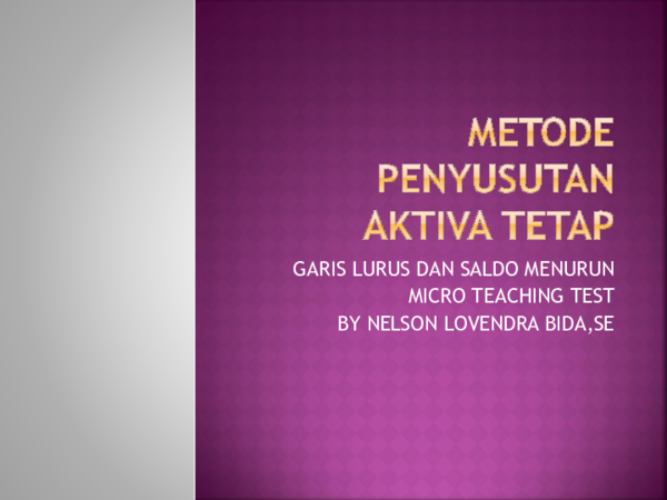 (PPT) METODE PENYUSUTAN