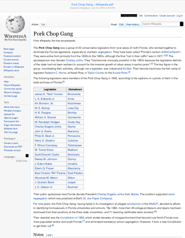 (PDF) Pork Chop Gang (group of Florida legislators)