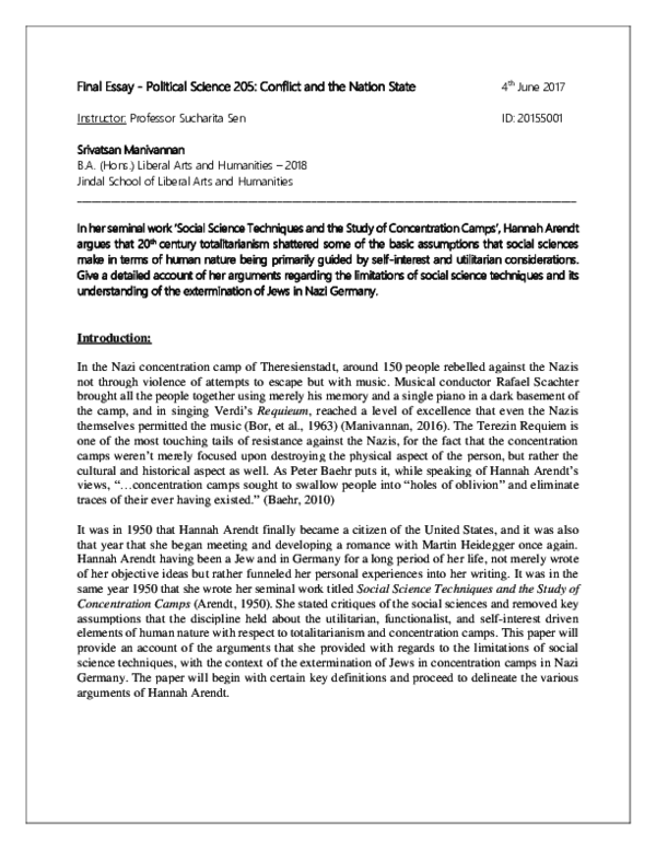 (PDF) Hannah Arendt, Totalitarianism and the Social Sciences | Peter ...