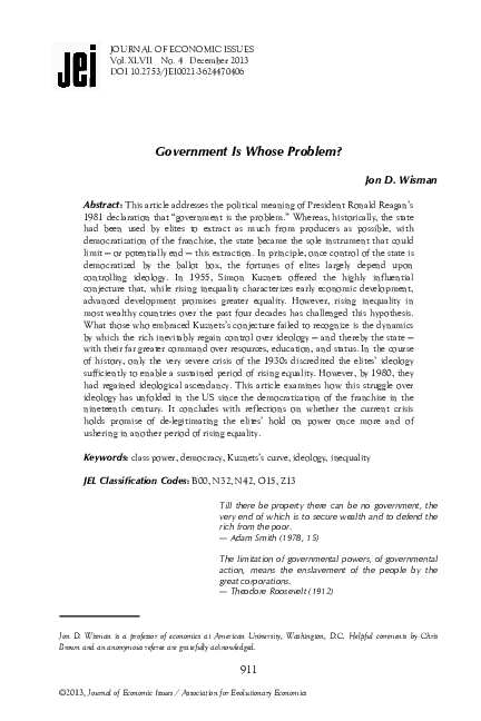 (PDF) Government Is Whose Problem | Jon Wisman - Academia.edu